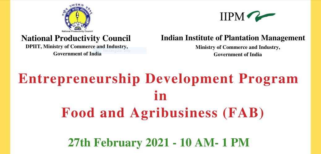 Entrepreneurship Development Program in Food and Agribusiness