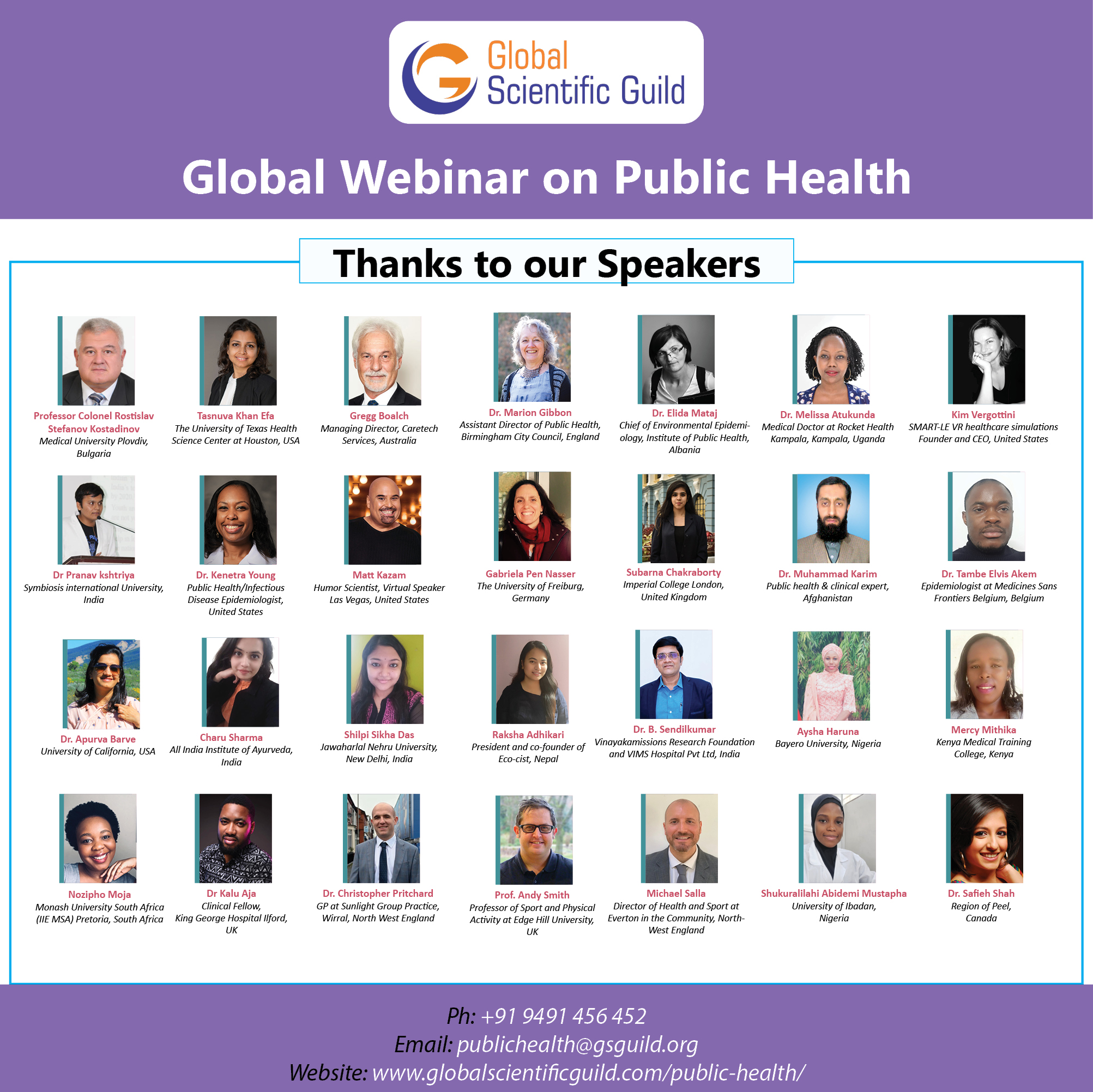 2nd Global Webinar On Public Health